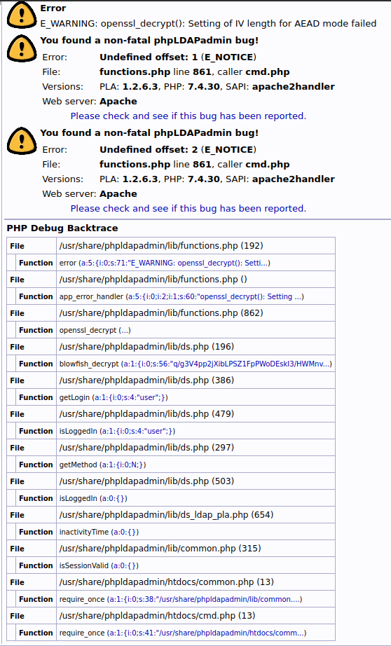 You found a non-fatal phpLDAPadmin bug! · Issue #231 · leenooks/phpLDAPadmin · GitHub