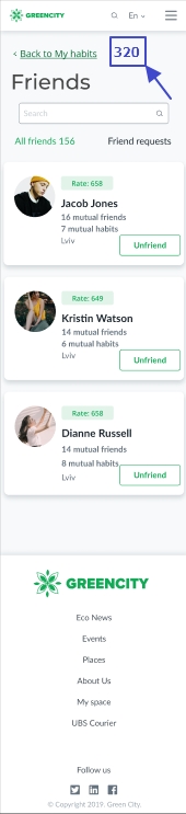 [Friend list] [My space] The "Friend list" form doesn't match the mockup on 767 and the smoller ...