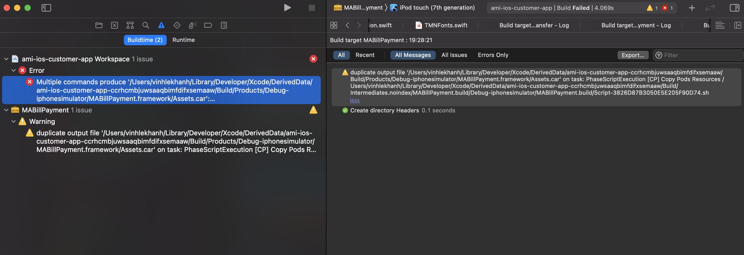 Target fail to build if depend on Development Pod which has Assets.xcassets folder · Issue #80 ...