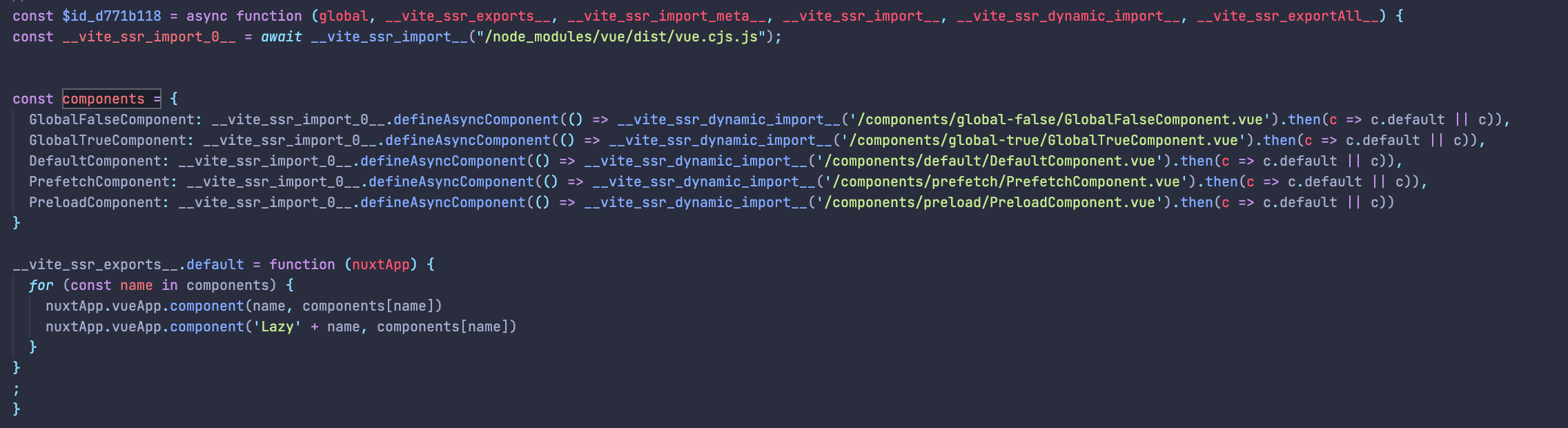 All components are wrapped into defineAsyncComponent · Issue #13349 · nuxt/nuxt · GitHub