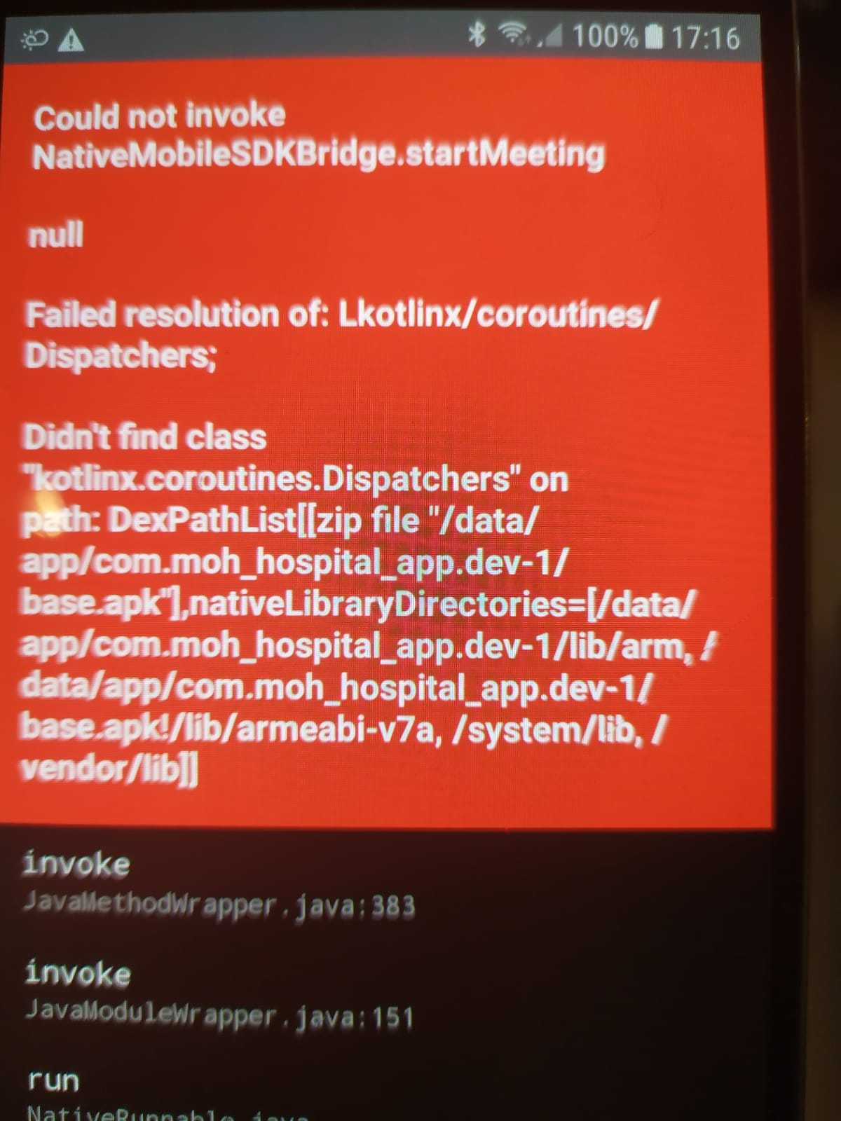Could Not Invoke Nativemobilesdkbridgestartmeeting Chime Integration In Existing React Native 