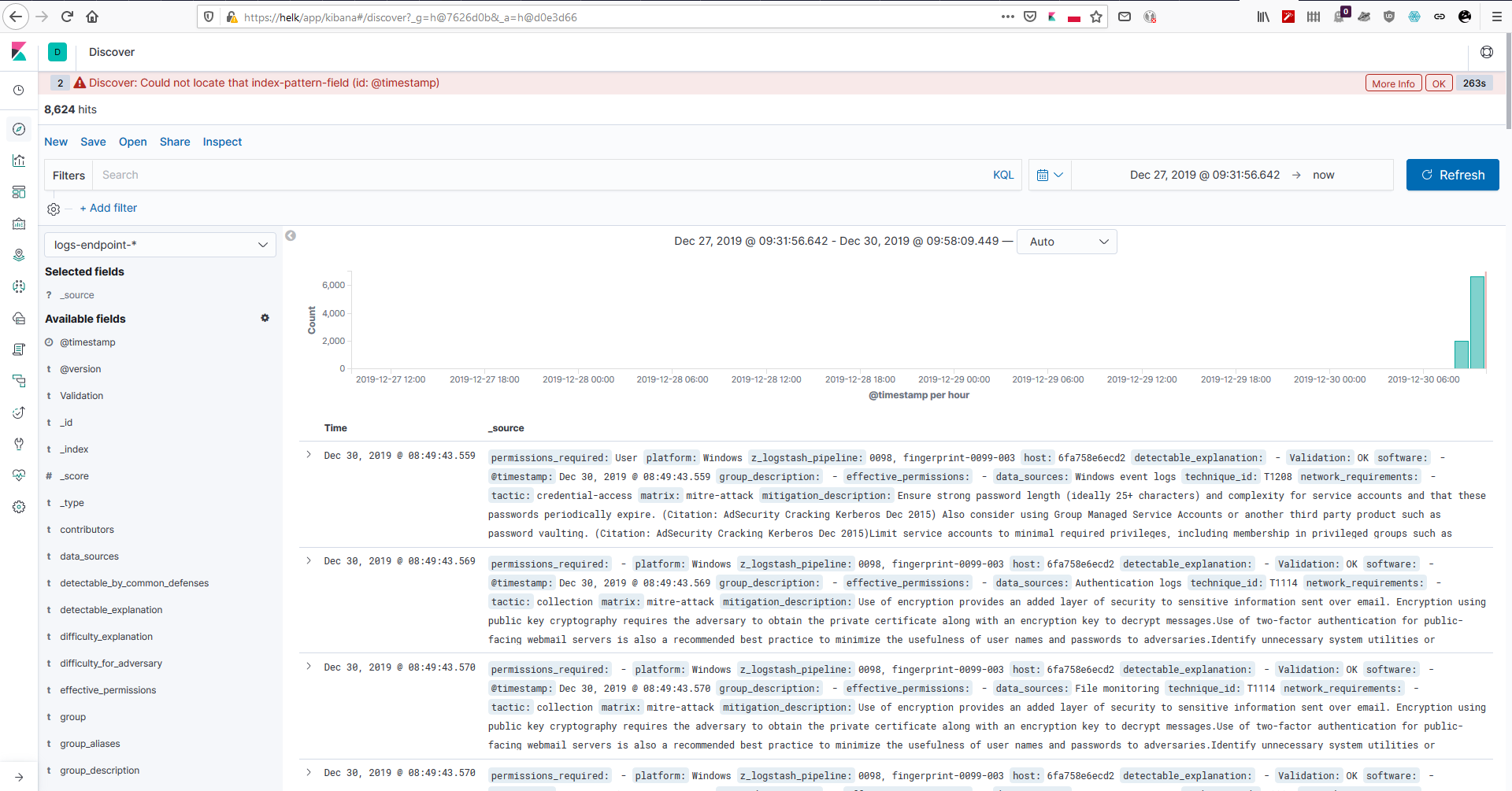 Winlogbeat Events not showing up on Kibana · Issue #386 · Cyb3rWard0g/HELK · GitHub
