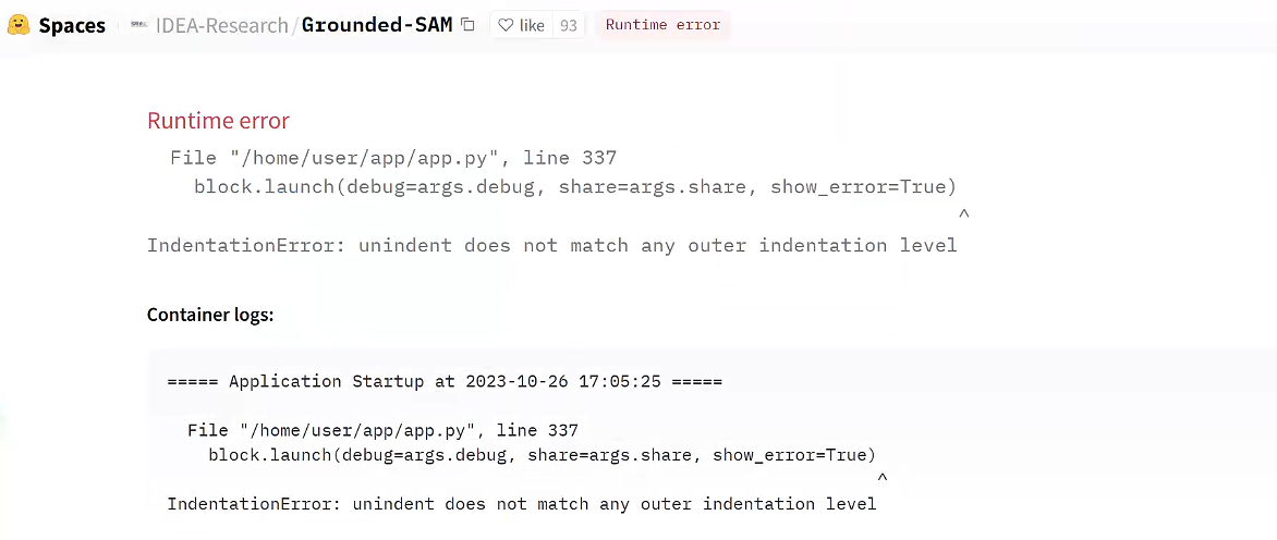 unindent does not match any outer indentation level · Issue #386 · IDEA-Research/Grounded ...