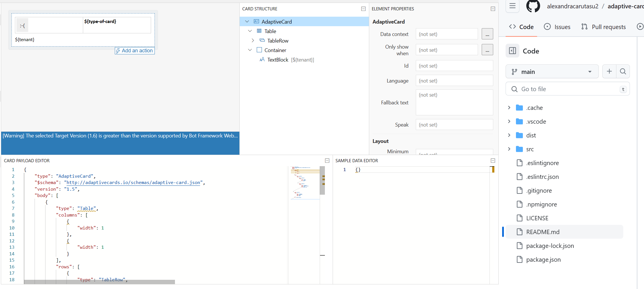 GitHub - alexandracarutasu2/adaptivecards: This is the test application ...