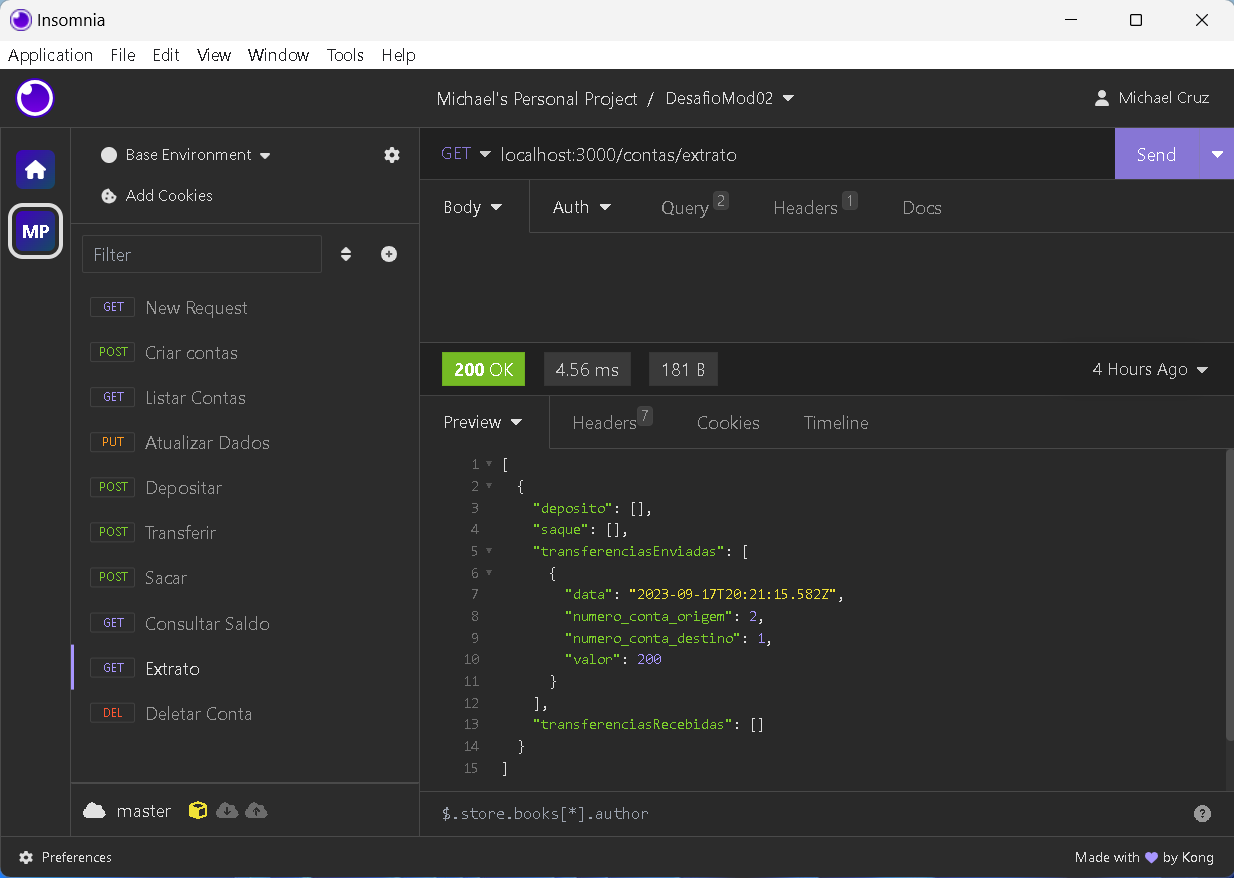 GitHub - dev-MichaelCruz/api-rest-banco: API criada com funções básicas ...