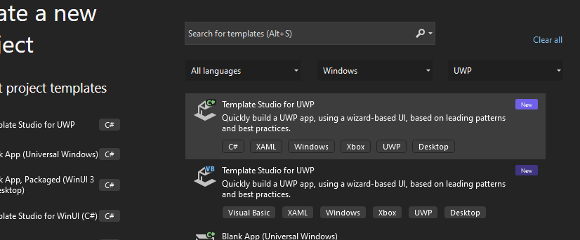 Cannot create C# UWP project · Issue #4511 · microsoft/TemplateStudio ...