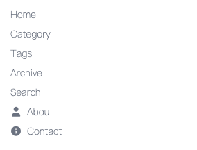 fukasawa theme misses the Menu icons. Only About and Contact have their own icons · Issue #1475 ...