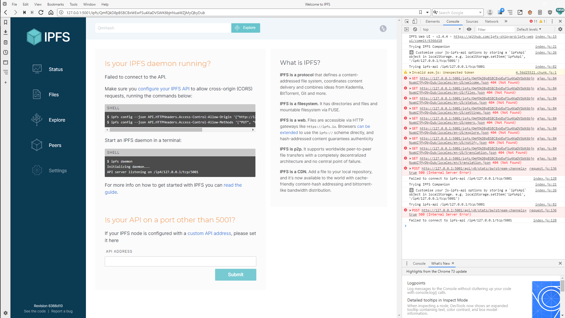 /api/v0/stats/bw returns 500 when bandwidth reporter is disabled · Issue #1009 · ipfs/ipfs-webui ...