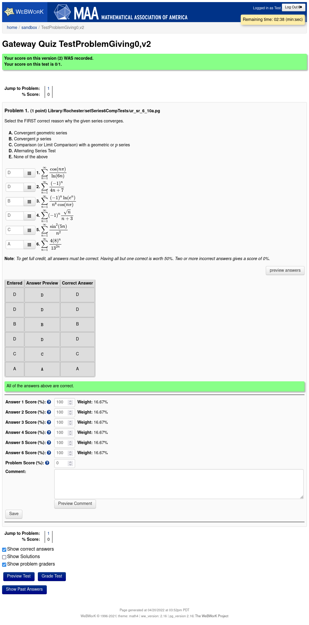 Problem Gives A Score Of 0 In Quizzes But Works Fine In Homework Sets · Issue 927