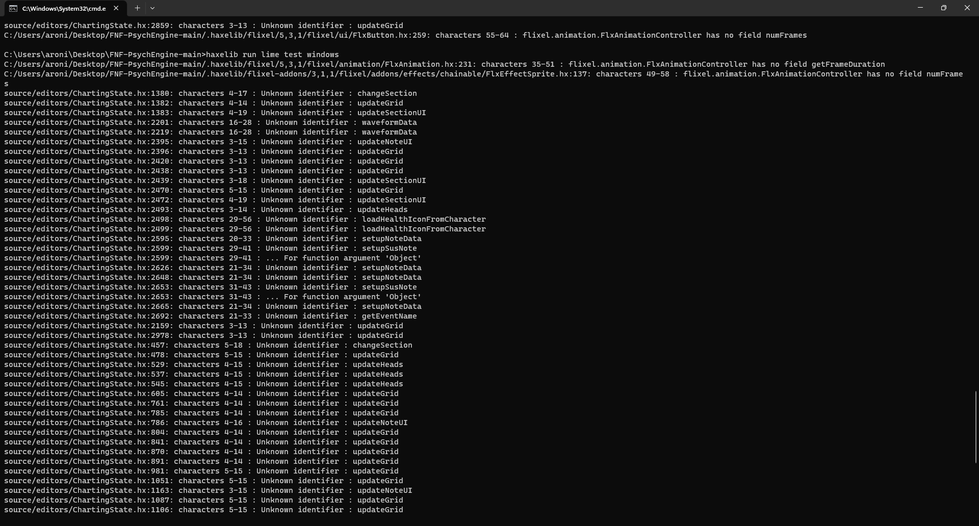 I just got a billion new errors with chartingstate when trying to ...