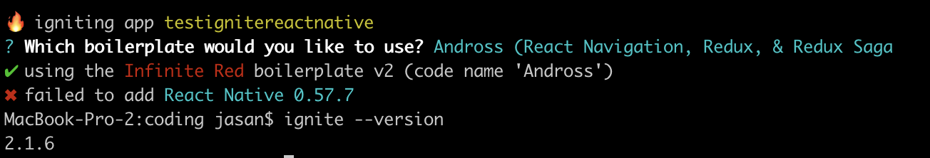 failed to add React Native 0.57.7 · Issue #1358 · infinitered/ignite · GitHub