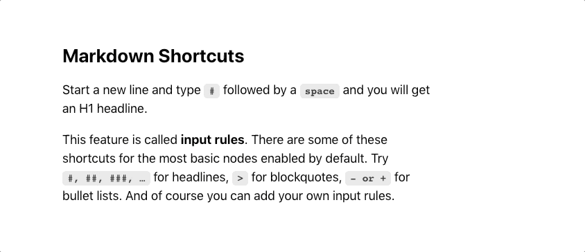 Markdown shortcuts · Issue #218 · ueberdosis/tiptap · GitHub