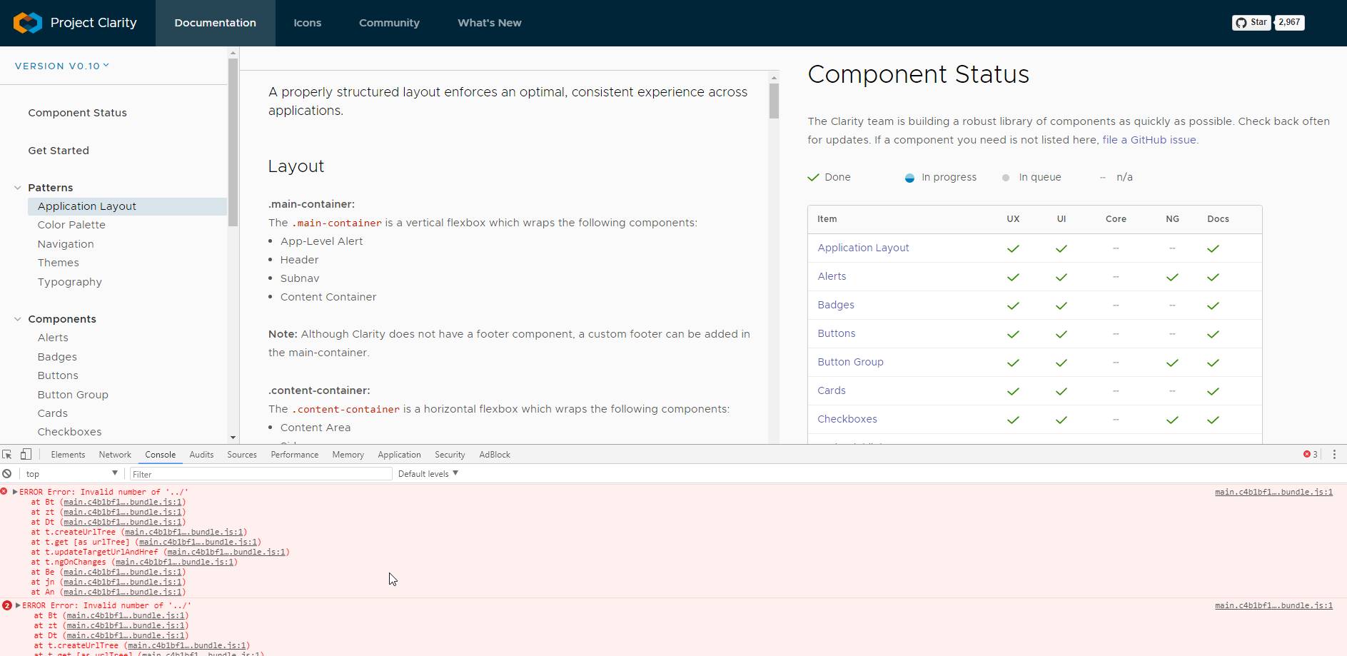 Documentation for v0.10 broken · Issue #1906 · vmware-archive/clarity · GitHub