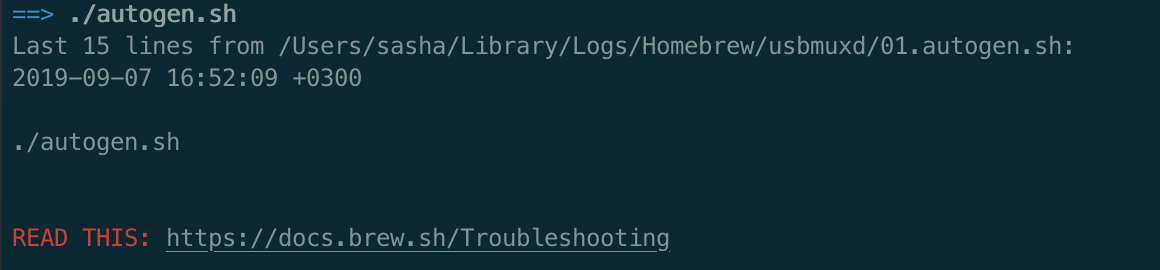 brew install --HEAD usbmuxd does not work · Issue #24716 · flutter/flutter · GitHub