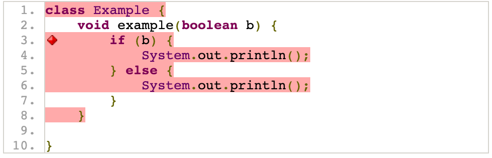 Jacoco HTML report with java else statement should not marked with any ... Jacoco HTML report with java else statement should not marked with any ...