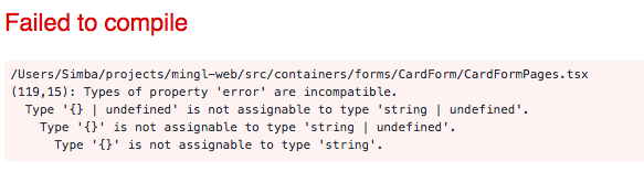 Error in FormikErrors type after upgrading to v1.0.1 · Issue #775 · jaredpalmer/formik · GitHub