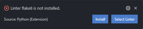 Warning `Linter flake8 is not installed` as it is already installed but not working · Issue ...