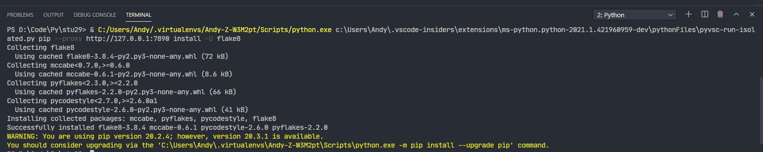 Warning `Linter flake8 is not installed` as it is already installed but not working · Issue ...