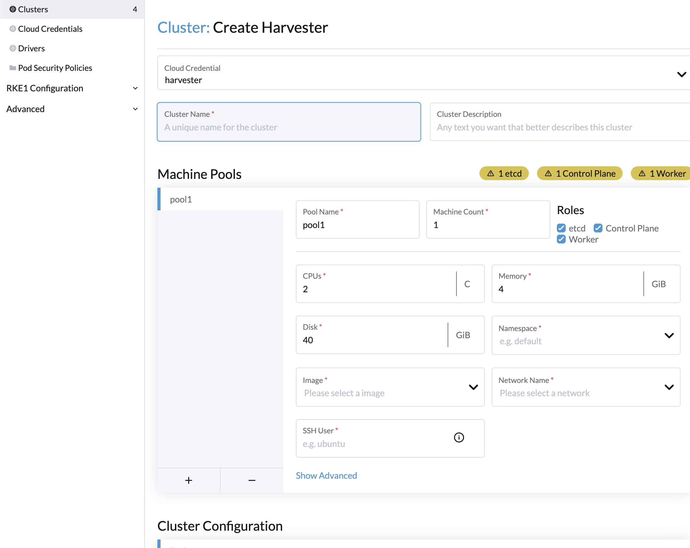 Harvester cluster create form error breaks UI · Issue #5373 · rancher/dashboard · GitHub
