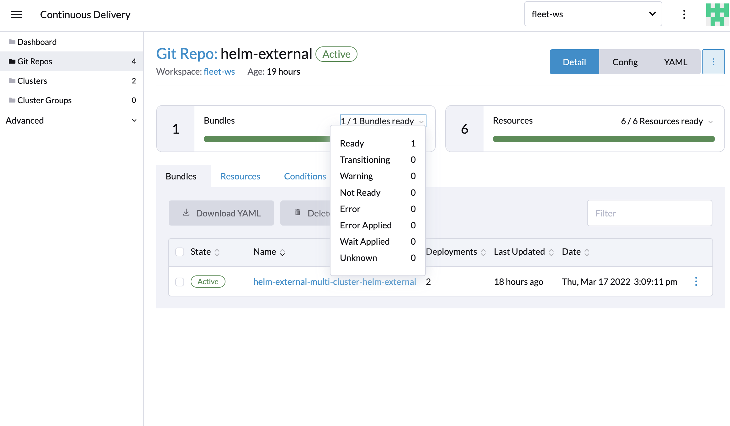 Fleet: Show bundle status information for git repo · Issue #5178 · rancher/dashboard · GitHub
