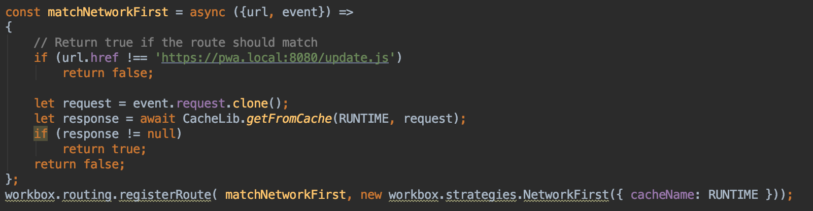 Callback match function not waiting for Promise · Issue #2065 · GoogleChrome/workbox · GitHub