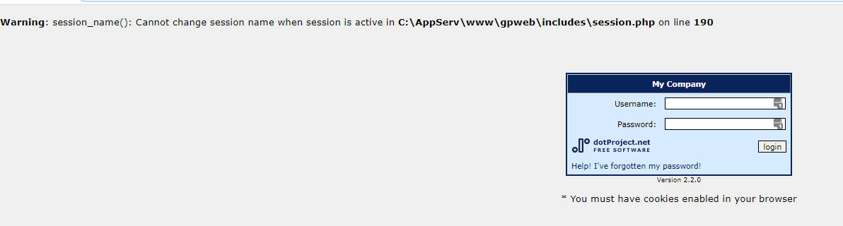 Warning: session_name(): Cannot change session name when session is active in · Issue #145 ...