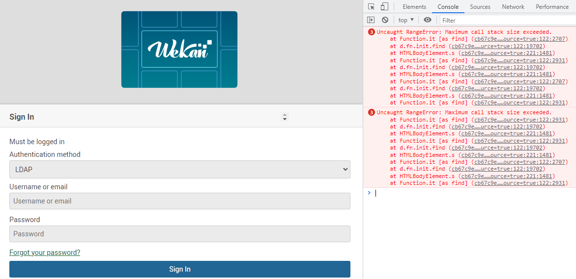 Error Typeerror Ldap389 Is An Invalid Ldap Url Scope But Wekan Is Properly Set · Issue