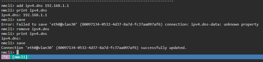 Cannot Manage Vlan Connections With Nmcli Due To Ipv4dns Data Member