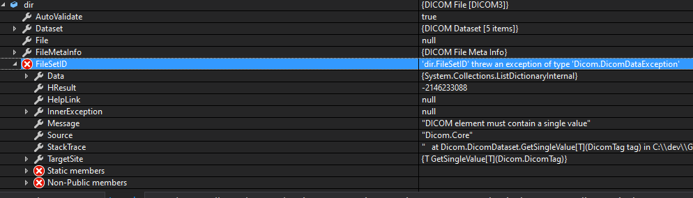 Exception "File Set ID must not be null or empty" thrown on calling DicomDirectory constructor ...
