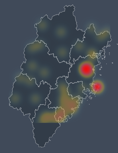 echart3，当前最新版本,chrome,win7。福建地区热力图显示不全。 如果 改为散点图则正确显示。 · Issue #6133 · apache/echarts · GitHub