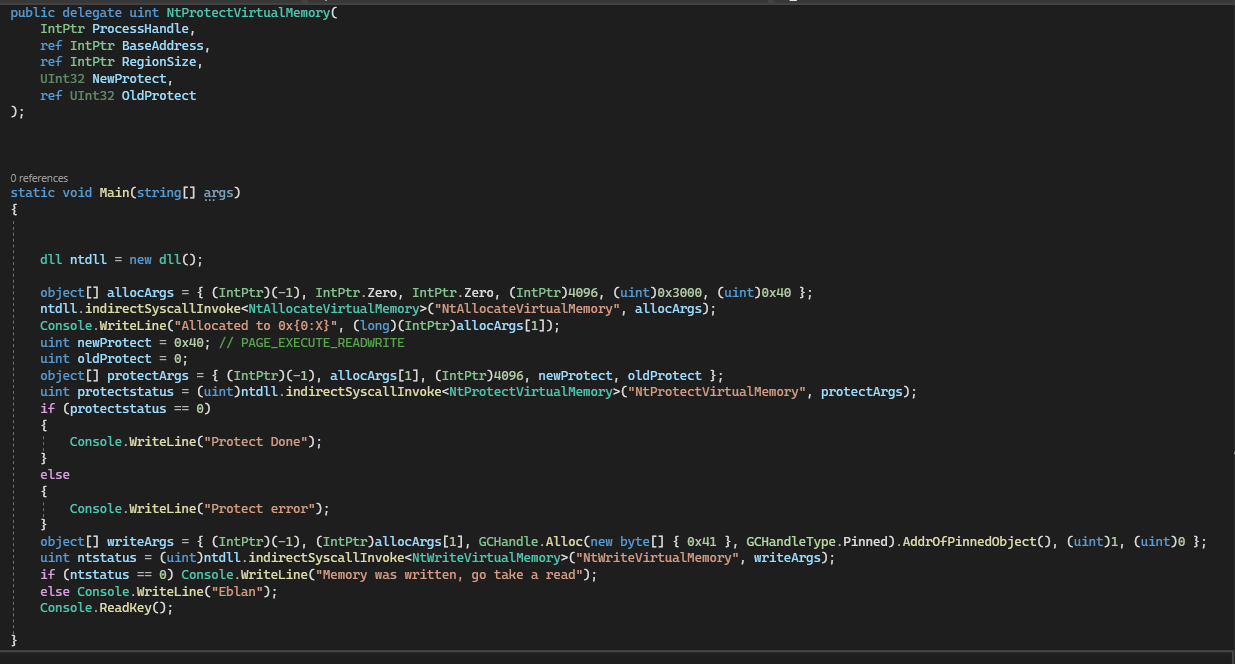 Invalid stub · Issue #1 · susMdT/SharpIndirectSyscalls · GitHub
