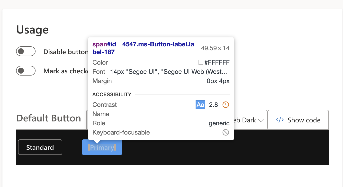 [Bug]: fluent PrimaryButton color contrast issue in Fluent 2 DarkTheme · Issue #28455 ...