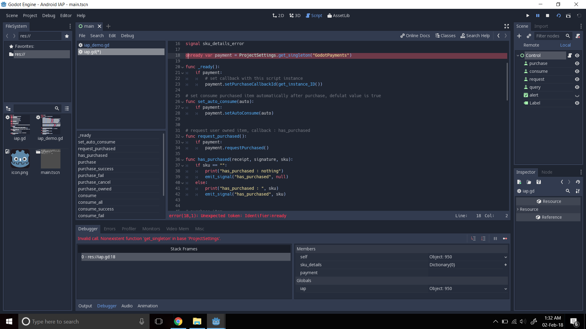 IAP demo isn't working ! · Issue #212 · godotengine/godot-demo-projects · GitHub