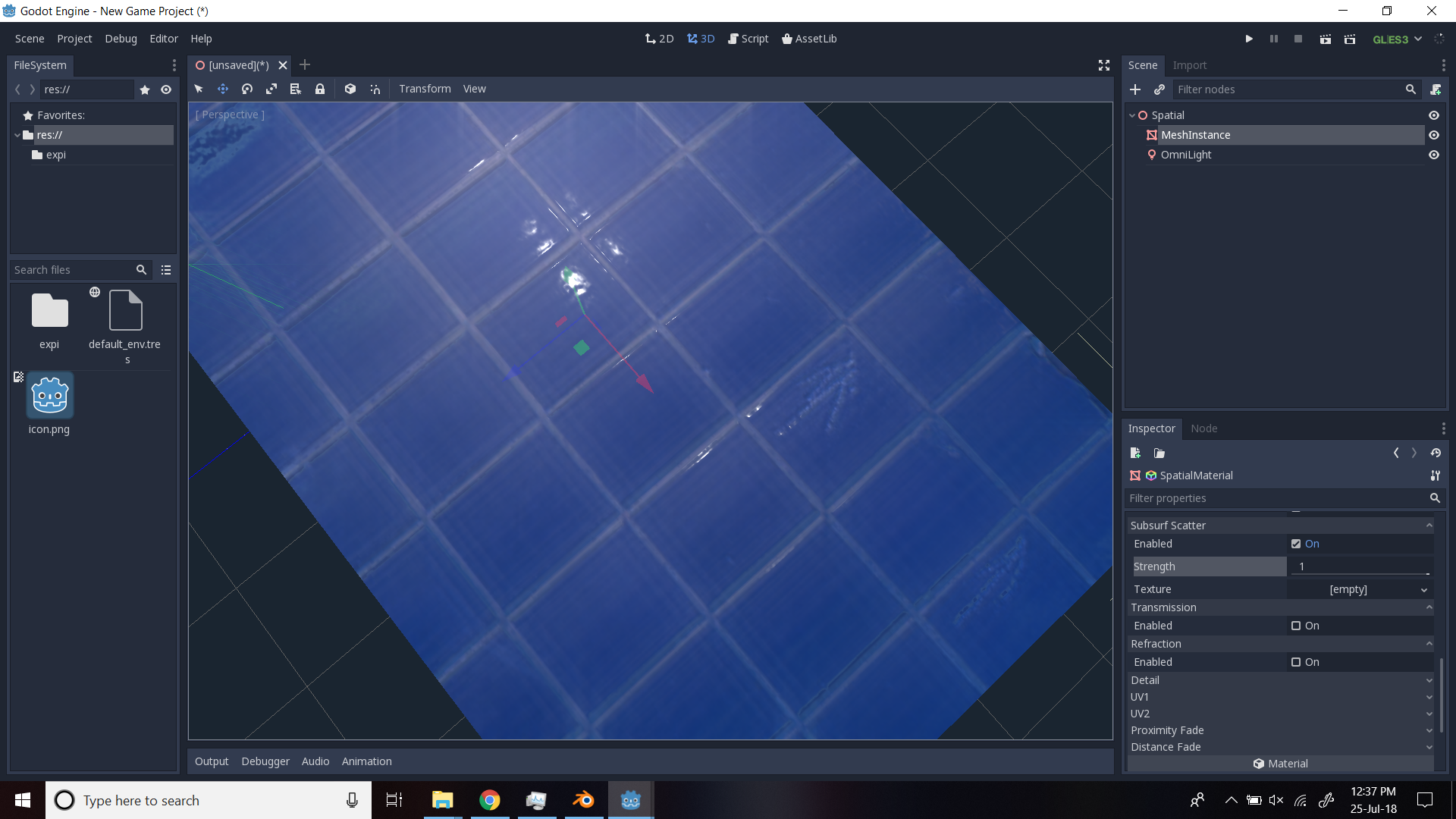 Spatial material's some parameter are not working some of them does not give the expected result ...