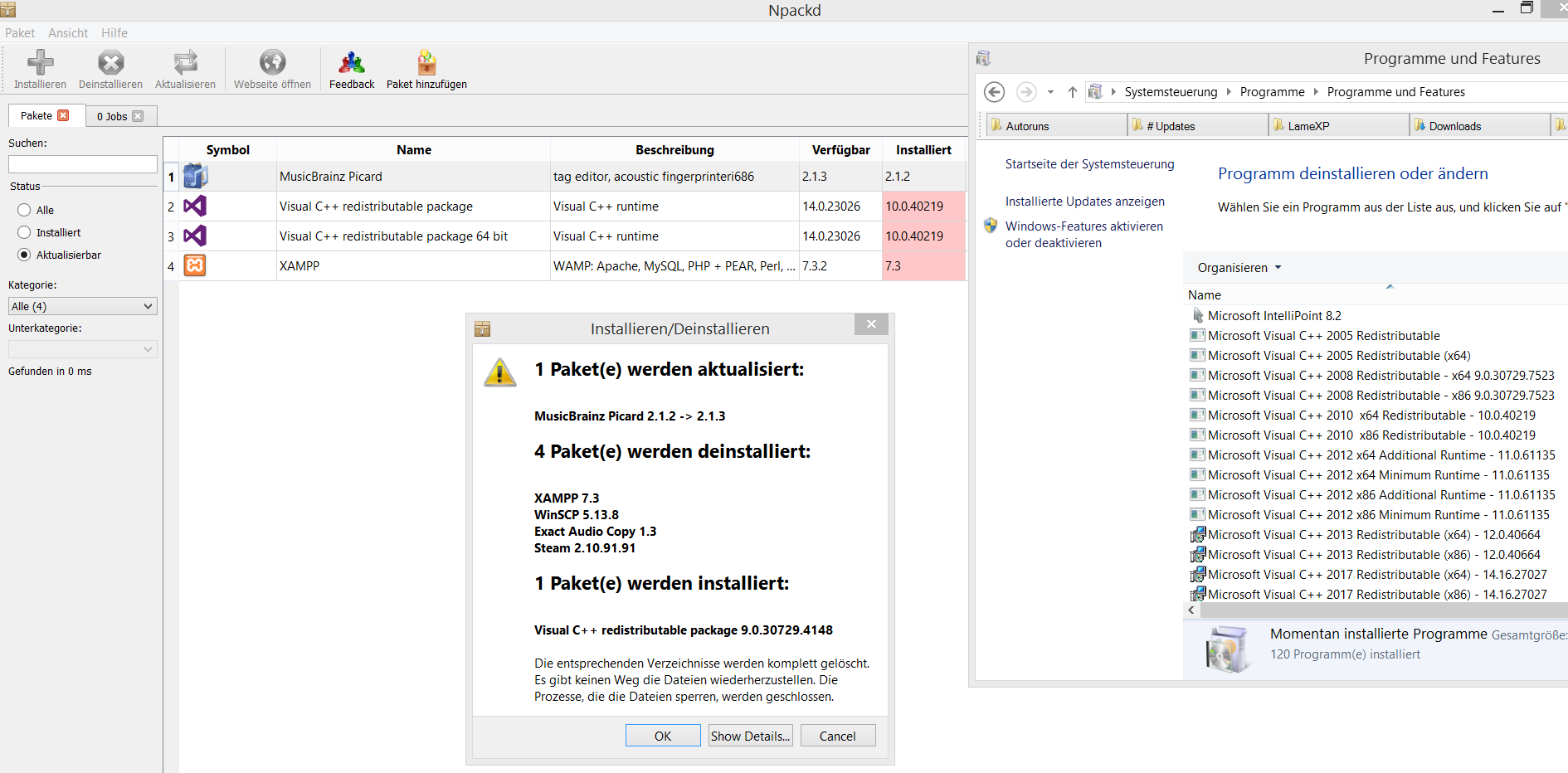 Clicking Update for a package offers to uninstall unrelated packages · Issue #6 · npackd/npackd ...