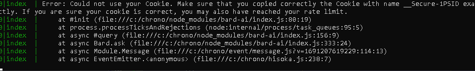 🐛 [BUG]: Error: Could not use your Cookie. Make sure that you copied correctly the Cookie with ...