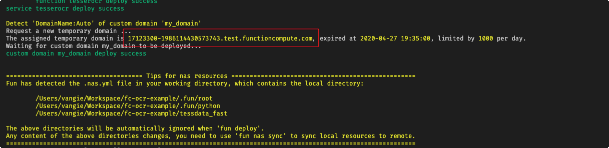 fun deploy 输出的临时域名加上协议 · Issue #869 · alibaba/funcraft · GitHub