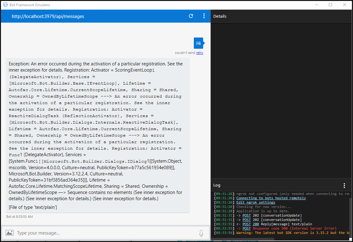 'Create New Conversion' Sharp sample doesn't work. · Issue #274 · microsoft/BotBuilder-Samples ...