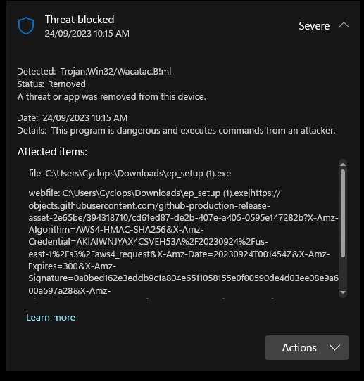 Virus Detected - 22621.2283.57.2 · Issue #2155 · valinet/ExplorerPatcher · GitHub