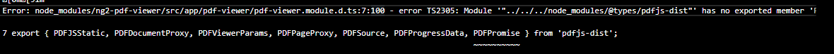 Module '"../../../../@types/pdfjs-dist"' has no exported member ...