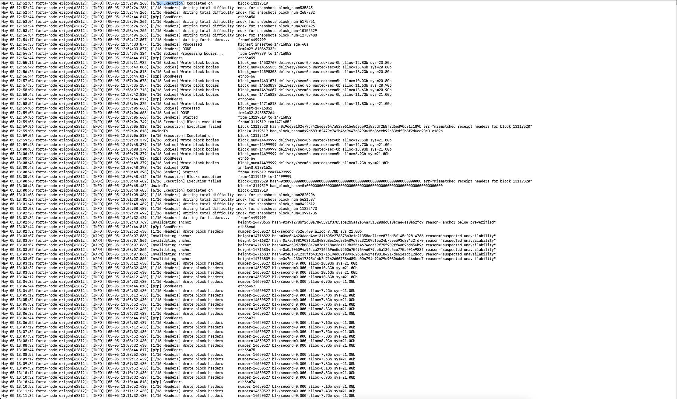 Stuck at `Wrote block headers..` · Issue #4081 · erigontech/erigon · GitHub