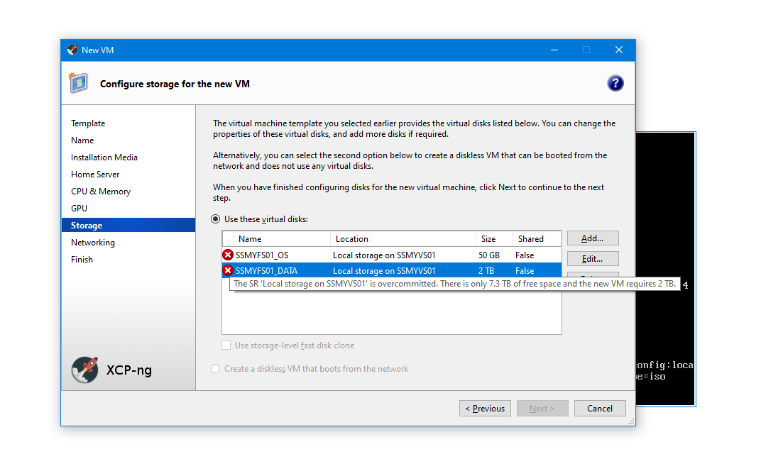 Storage Overcommitted Error While It Is Not · Issue 567 · Xcp Ng Xcp · Github