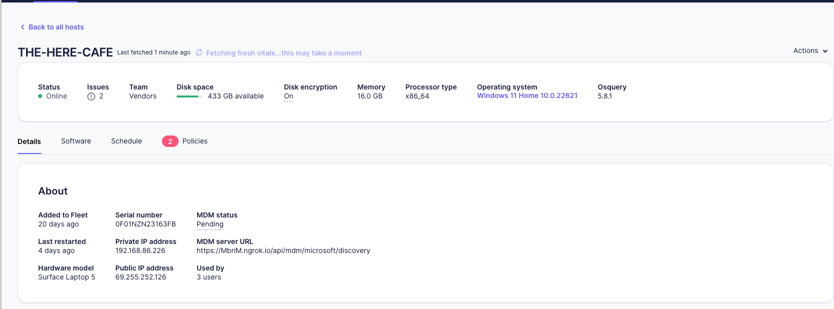 Windows host with MDM turned on becomes stuck in "Pending" status · Issue #12695 · fleetdm/fleet ...