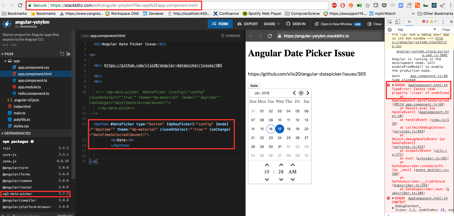 closeOnSelect not working when mode is 'daytime' · Issue #305 · vlio20/angular-datepicker · GitHub