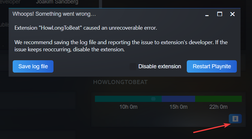 Unrrecoverable error when clicking HLTB buton (Playnite 9) · Issue #87 ...