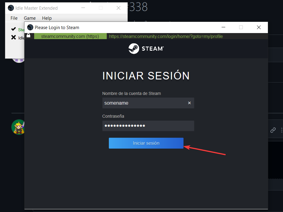 [BUG] It won't login. · Issue #338 · JonasNilson/idle_master_extended · GitHub