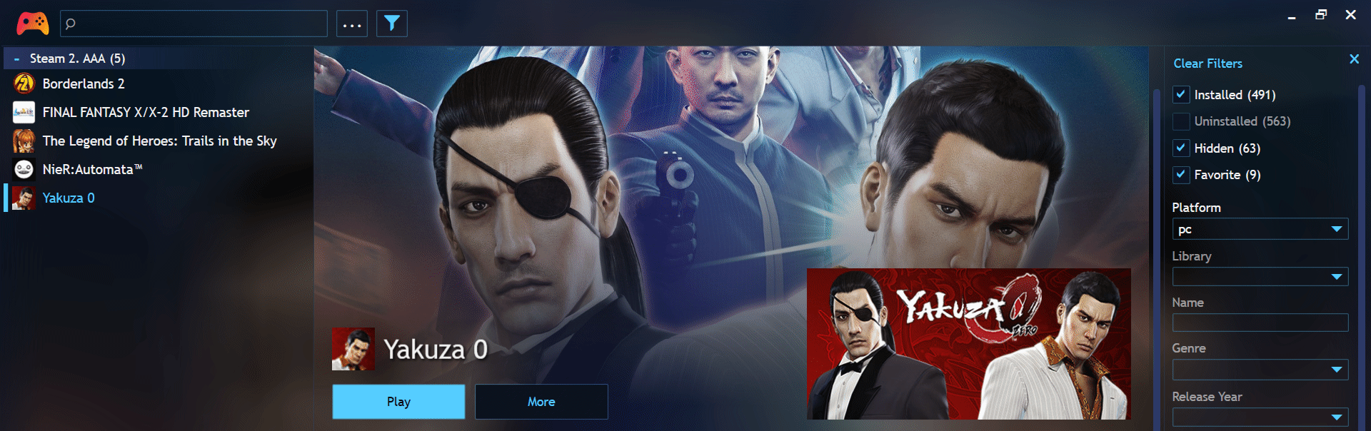 Desktop mode: Wrong hide/unhide label when selecting multiple games in ...