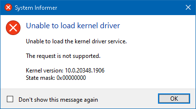 Unable to load kernel driver · Issue #1823 · winsiderss/systeminformer · GitHub