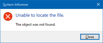Unable to locate the file. · Issue #1881 · winsiderss/systeminformer · GitHub