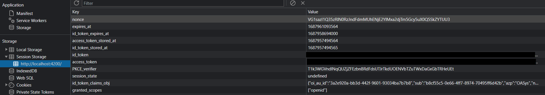 Angular OIDC code flow with PKCE - access_token gets cleared after being saved by angular-oauth2 ...